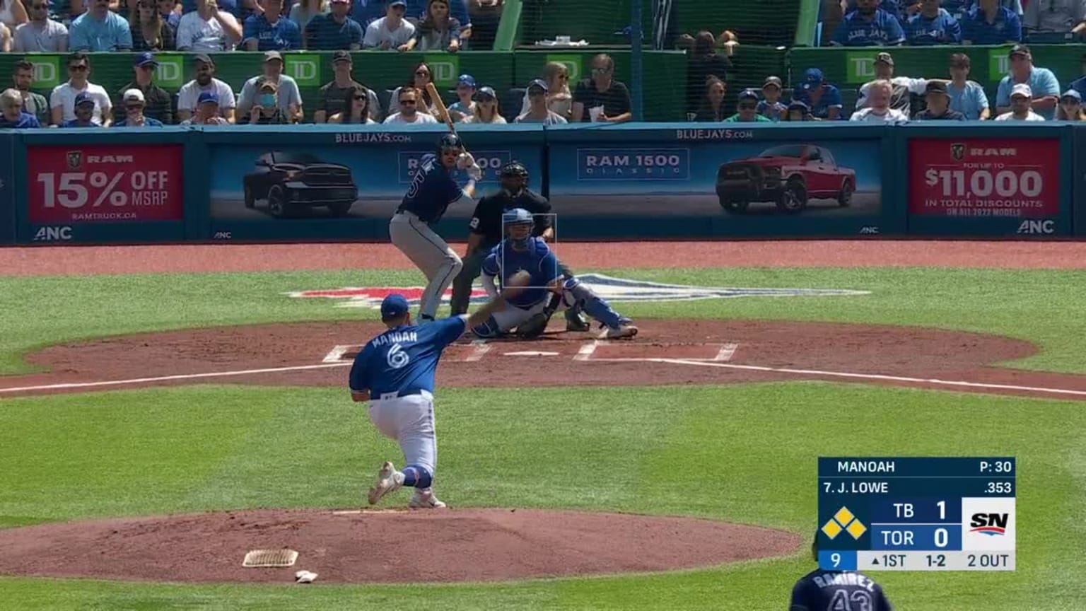 Alek Manoah Ball to Josh Lowe | 04/16/2023 | MLB.com