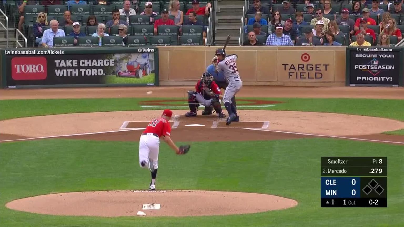 Devin Smeltzer Ball to Oscar Mercado | 08/09/2019 | Seattle Mariners