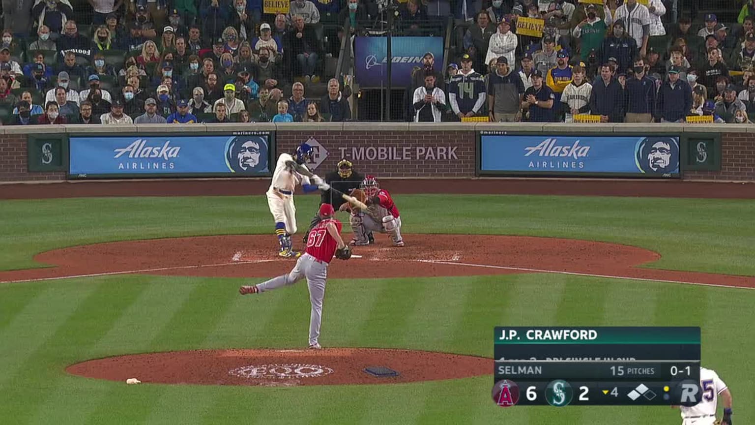 Sam Selman Foul to J.P. Crawford | 10/03/2021 | Los Angeles Dodgers