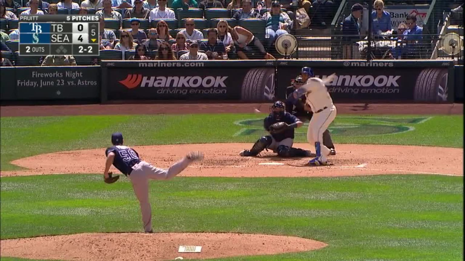 Nelson Cruz grounds out, third baseman Daniel Robertson to first ...