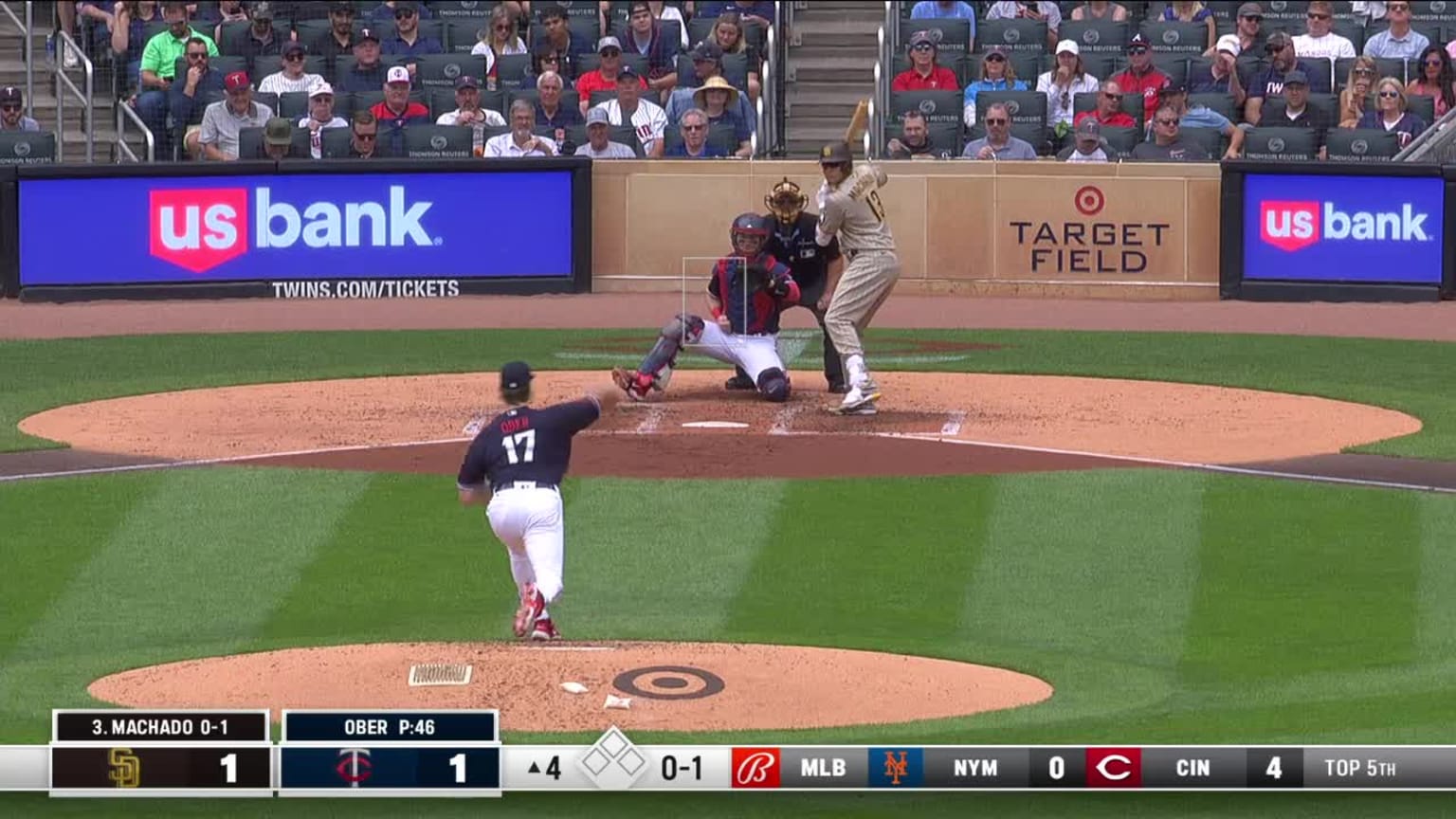 Manny Machado doubles (7) on a sharp line drive to center fielder Nick ...