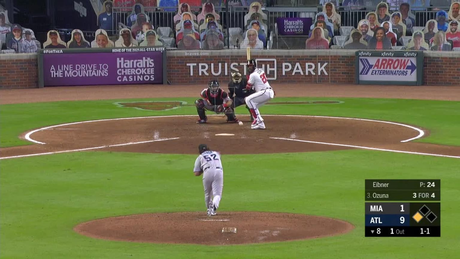 Brett Eibner Ball to Marcell Ozuna | 09/22/2020 | New York Yankees