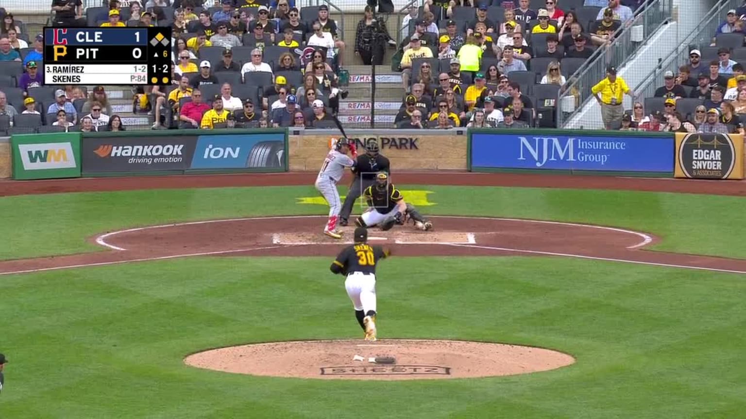José Ramírez grounds out, second baseman Adam Frazier to first baseman ...