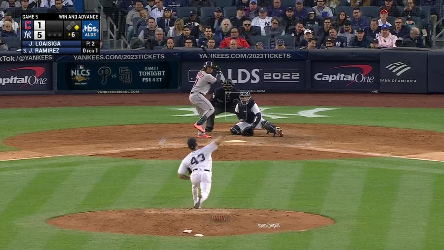 Jose Ramirez singles on a ground ball to right fielder Aaron Judge ...