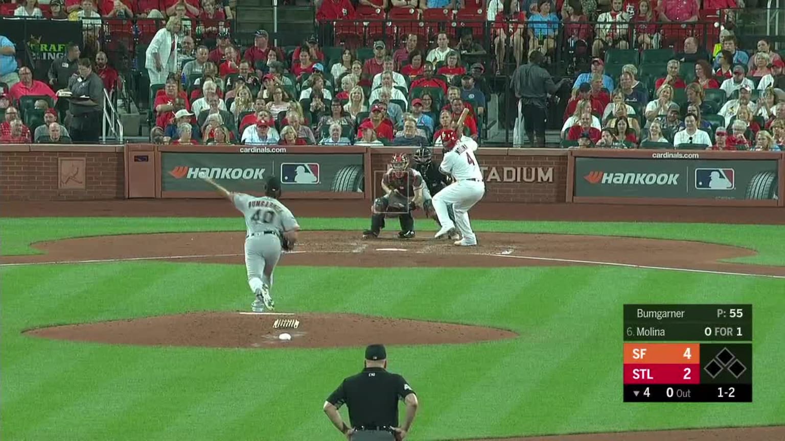 Yadier Molina flies out to right fielder Jaylin Davis. | 09/04/2019 ...