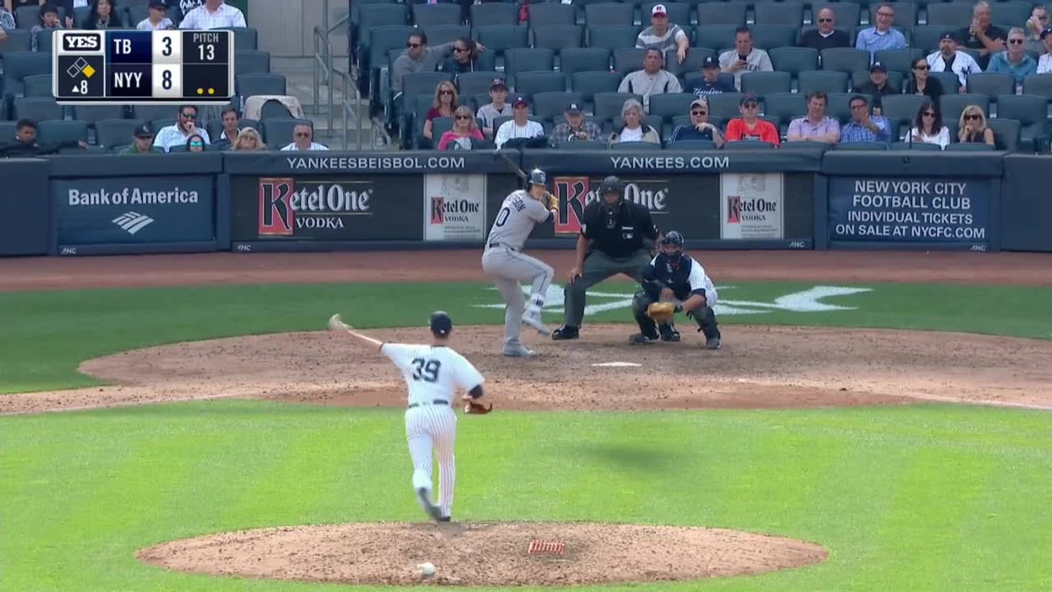 Tommy Layne Ball to Corey Dickerson | 04/12/2017 | New York Yankees