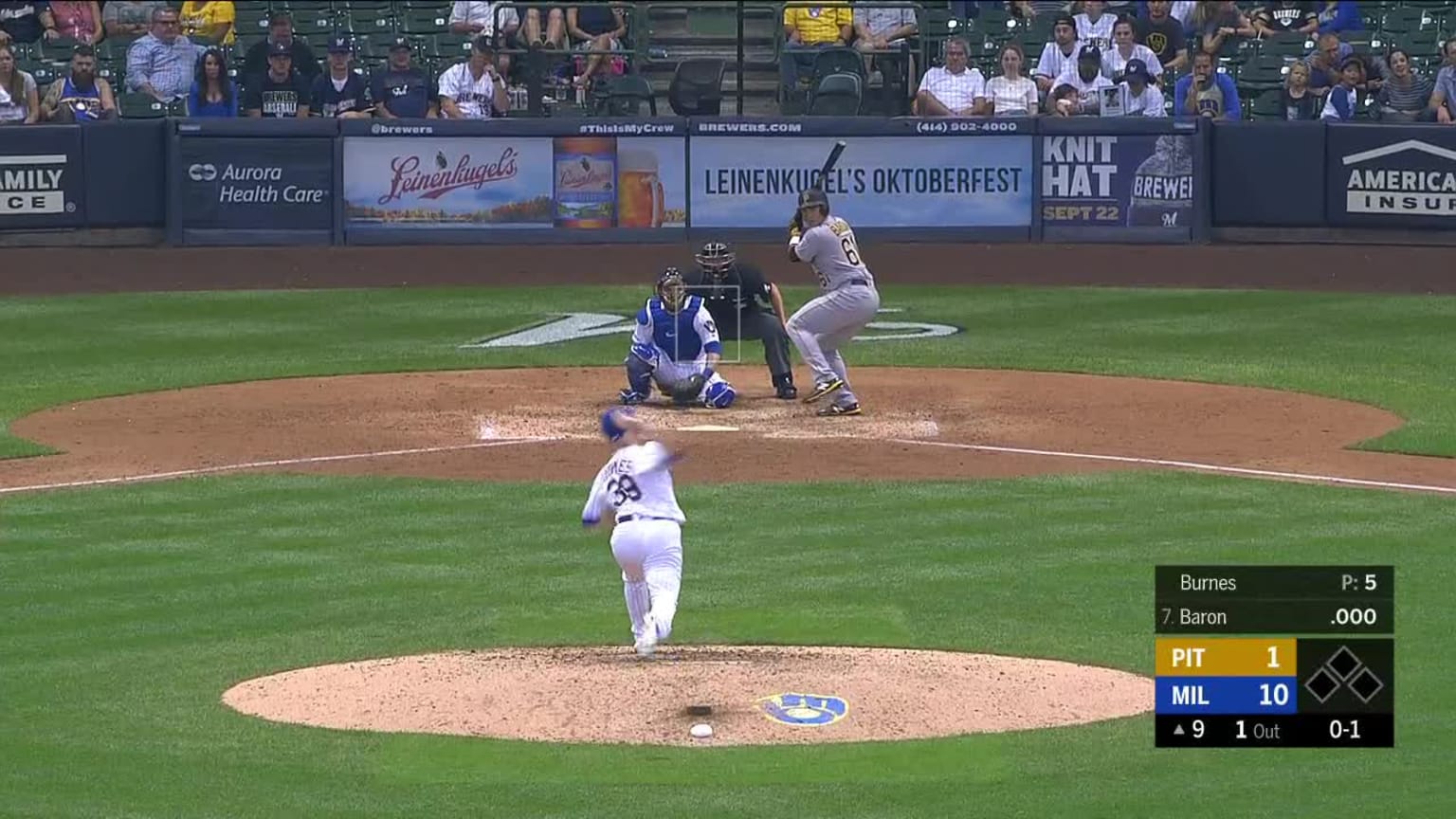 Corbin Burnes Called Strike to Steven Baron | 09/20/2019 | Los Angeles ...