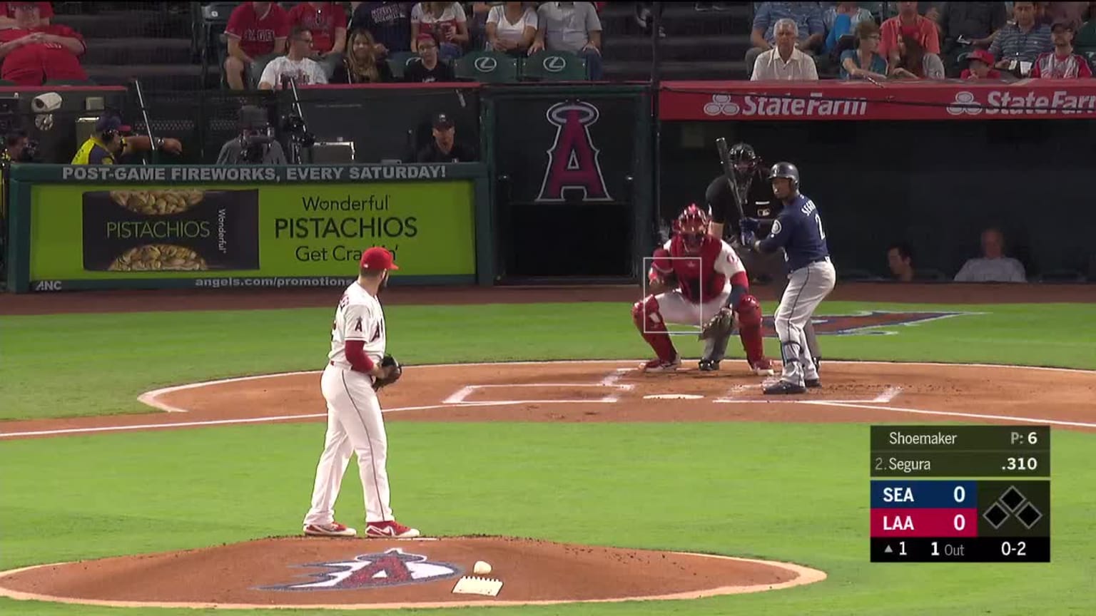 Matt Shoemaker Ball to Jean Segura | 09/14/2018 | Cincinnati Reds