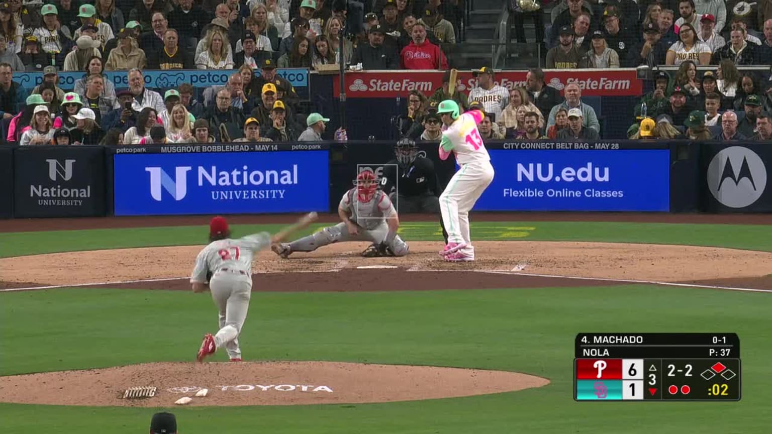 Manny Machado strikes out on a foul tip. | 04/26/2024 | San Diego Padres
