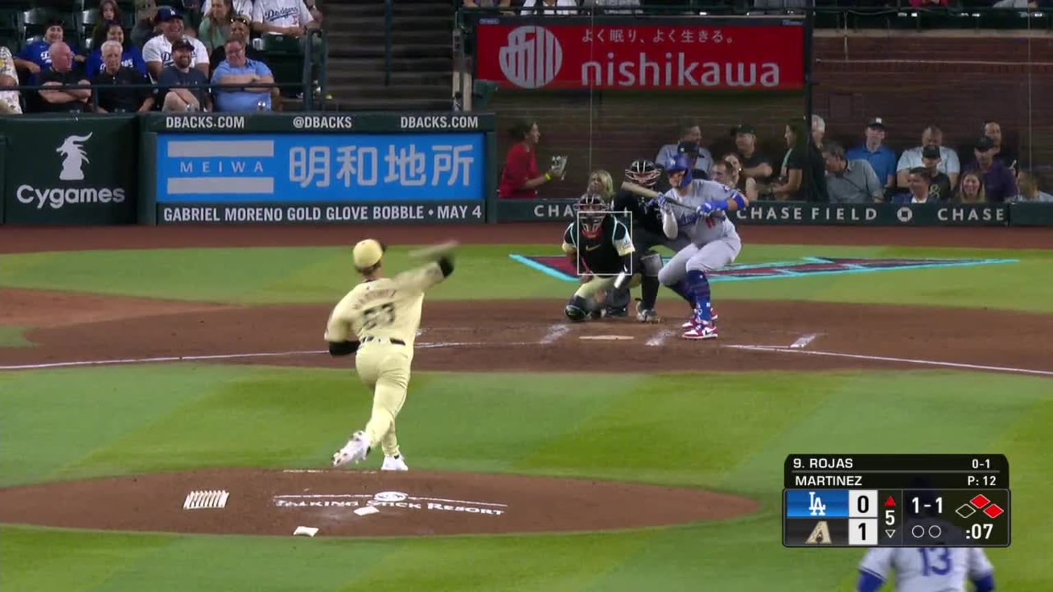 Miguel Rojas ground bunts into a force out, pitcher Justin Martinez to ...