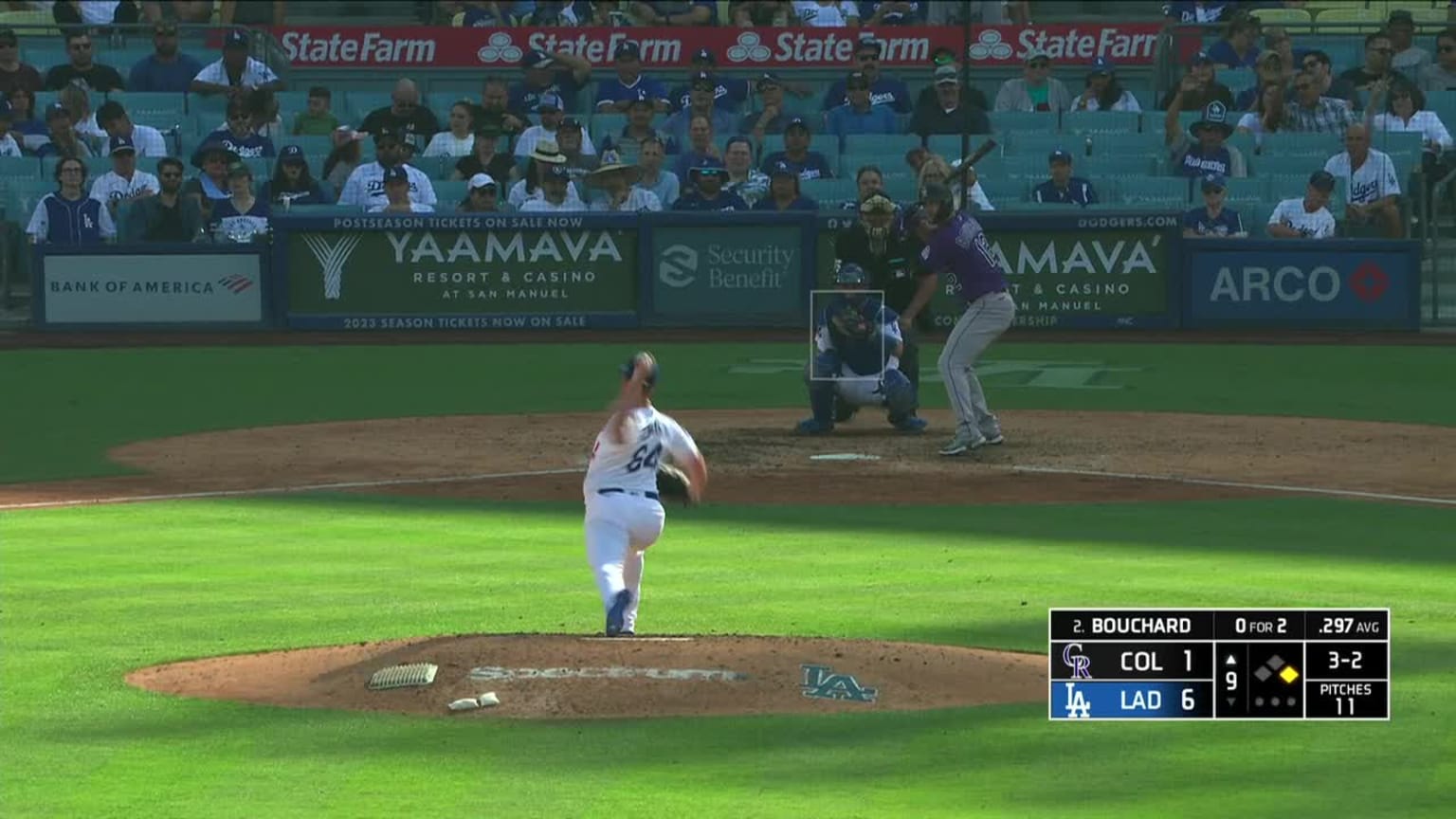 Sean Bouchard walks. Randal Grichuk to 2nd. | 10/05/2022 | Colorado Rockies