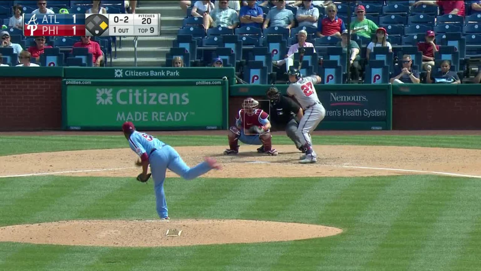 Hector Neris Ball to Austin Riley | 06/10/2021 | Atlanta Braves