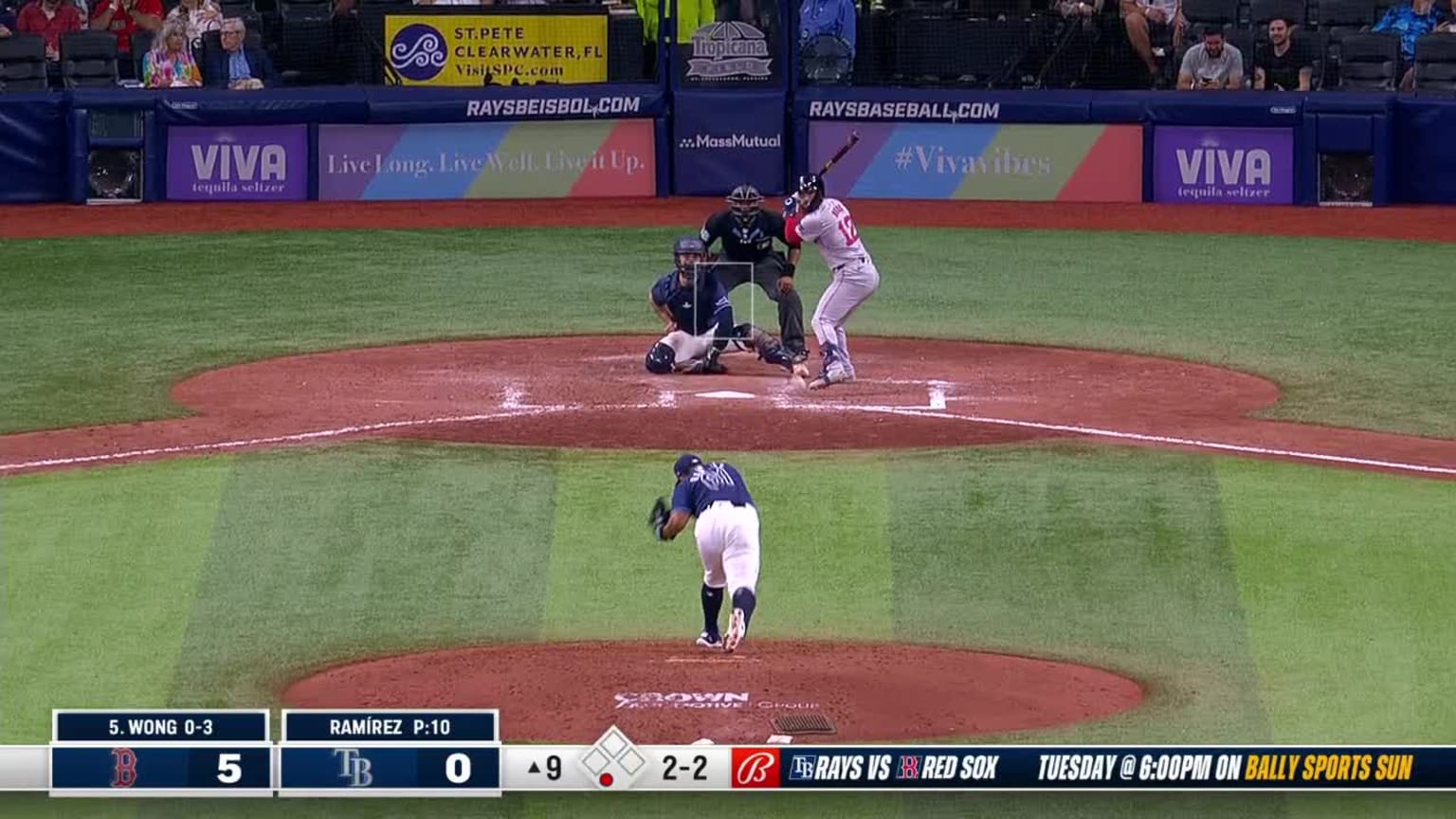 Connor Wong singles on a line drive to center fielder Jonny DeLuca ...