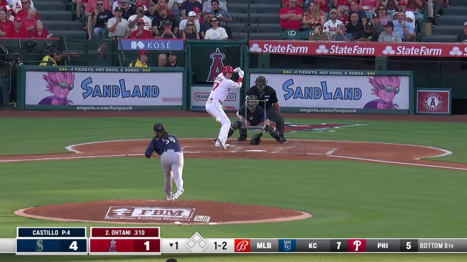 Shohei Ohtani strikes out on a foul tip. | 08/04/2023 | MLB.com