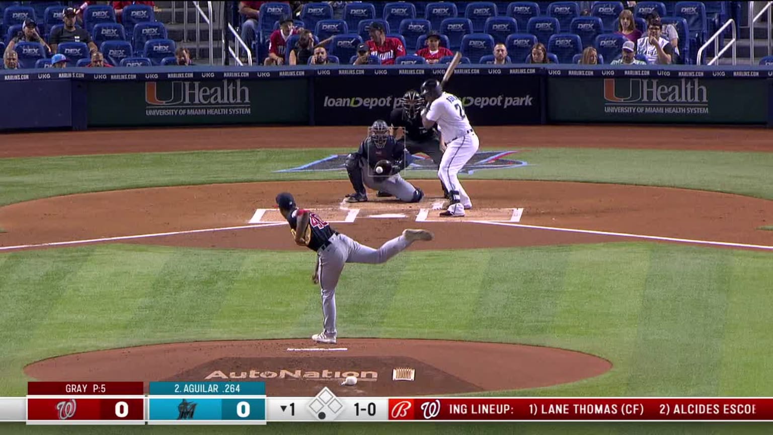 Josiah Gray Called Strike to Jesús Aguilar | 08/25/2021 | Milwaukee Brewers