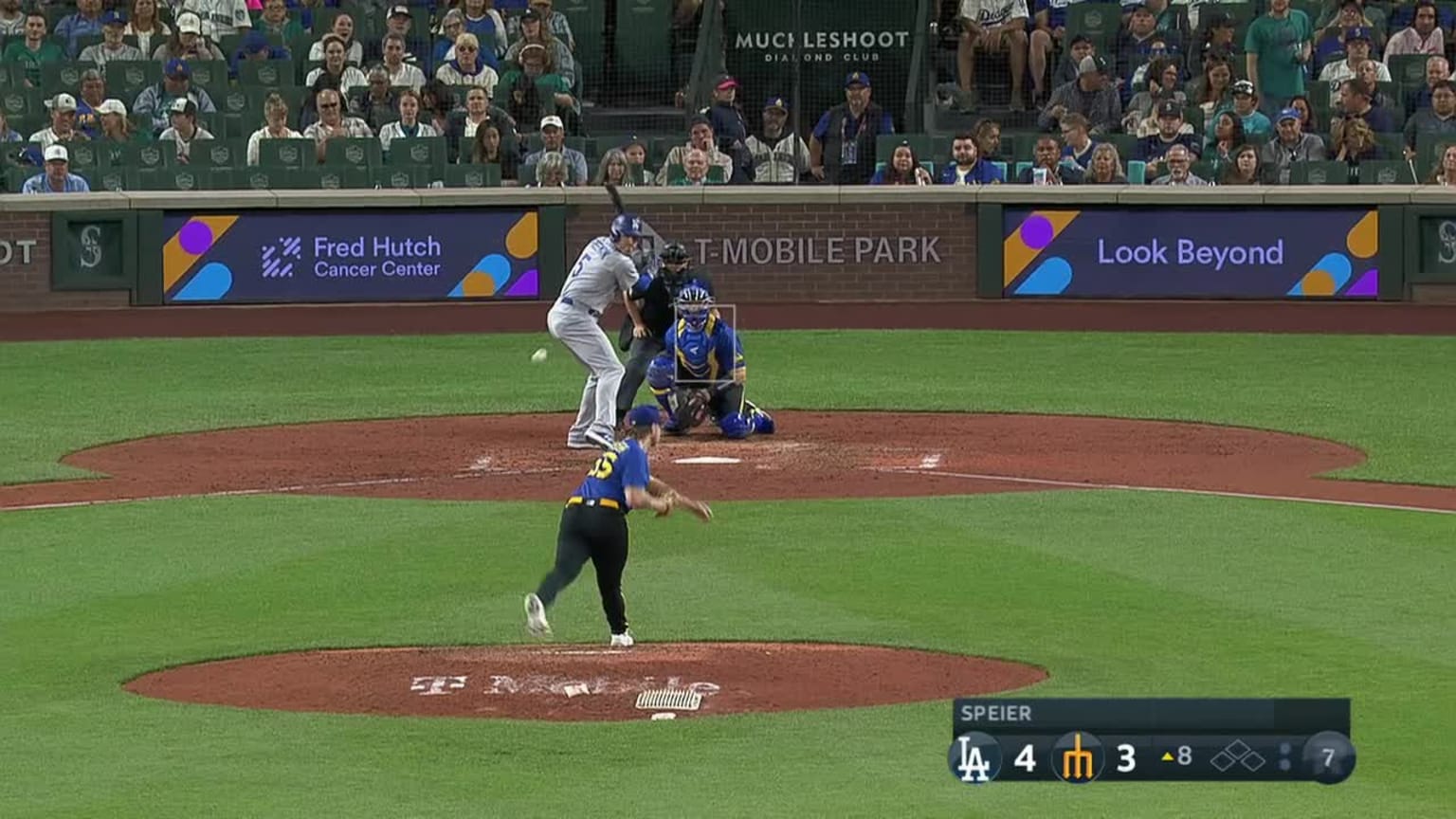 Freddie Freeman hit by pitch. | 09/15/2023 | Seattle Mariners