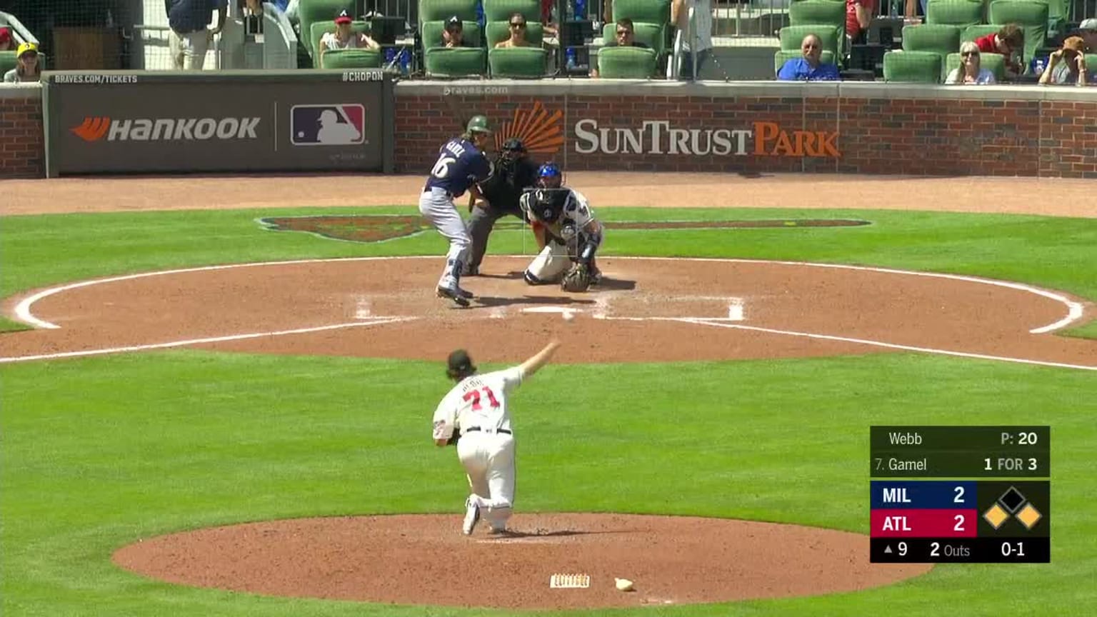 Jacob Webb Ball to Ben Gamel | 05/19/2019 | Atlanta Braves