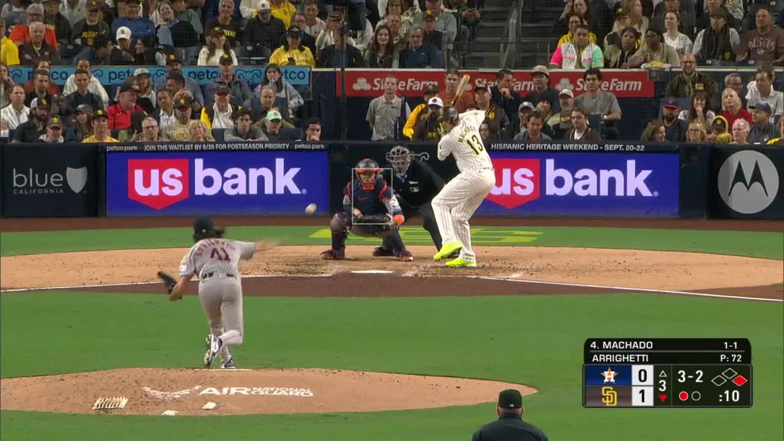 Manny Machado strikes out swinging and Jurickson Profar caught stealing 2nd, catcher Victor ...