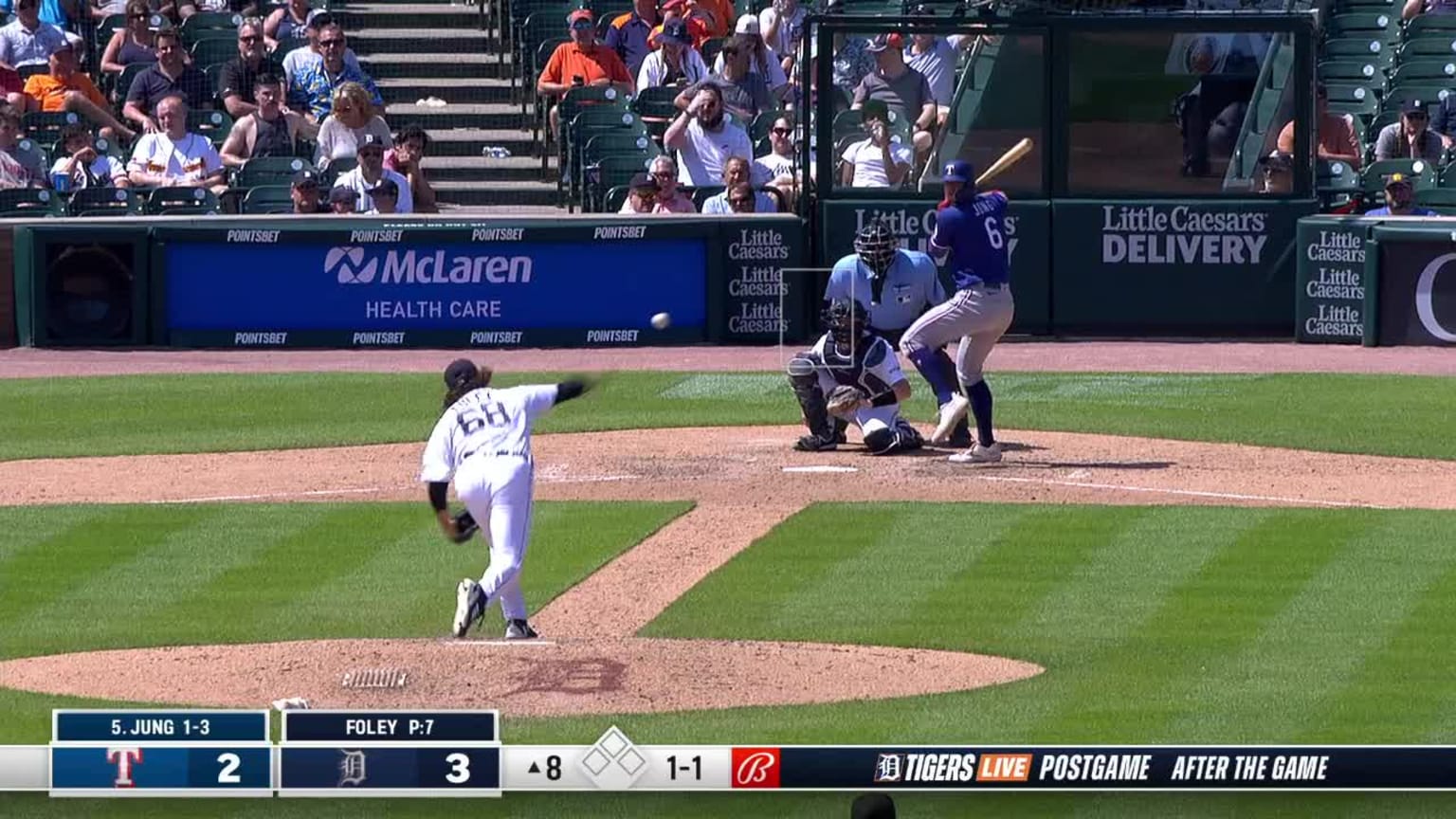 Josh Jung singles on a ground ball to center fielder Jake Marisnick ...
