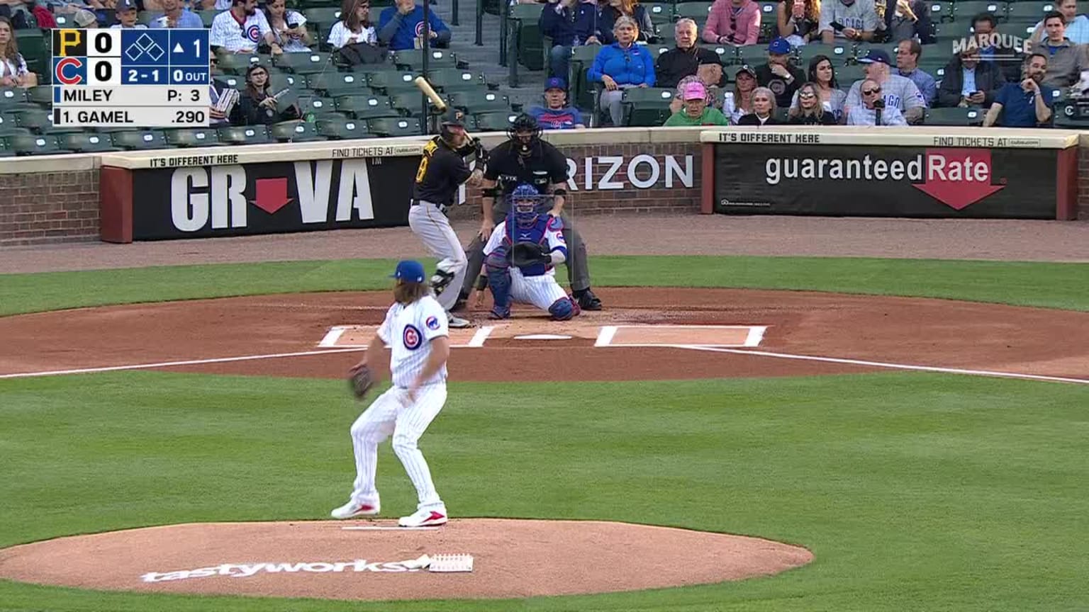 Ben Gamel pops out softly to third baseman Patrick Wisdom. | 05/16/2022 ...