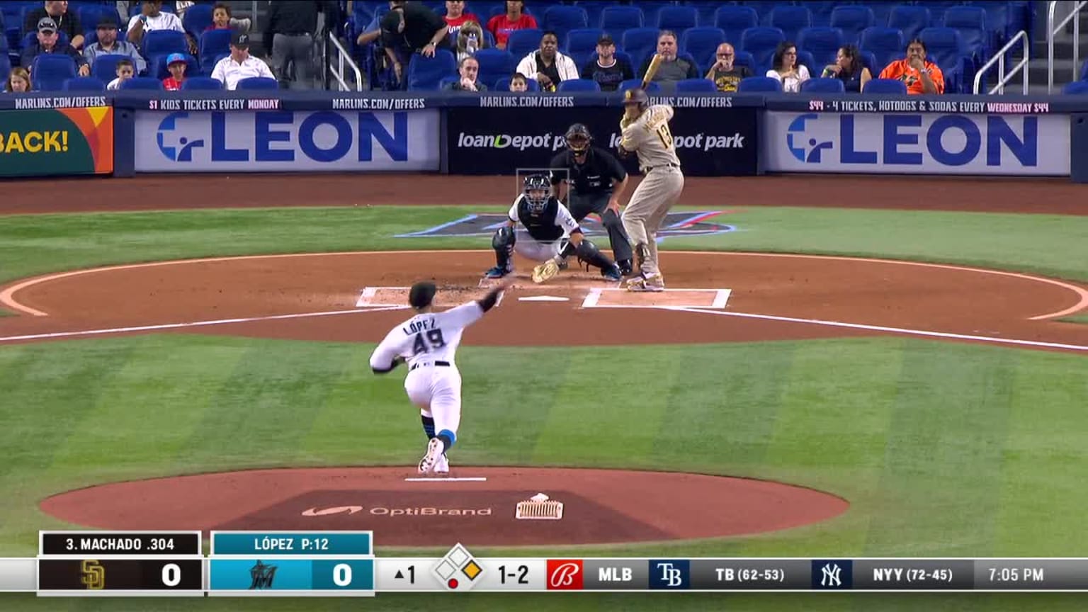 Pablo Lopez Ball In Dirt to Manny Machado | 08/17/2022 | Atlanta Braves