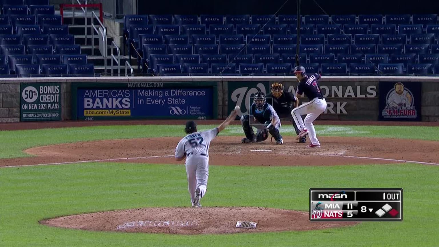 Brett Eibner Ball to Trea Turner | 08/24/2020 | MLB.com