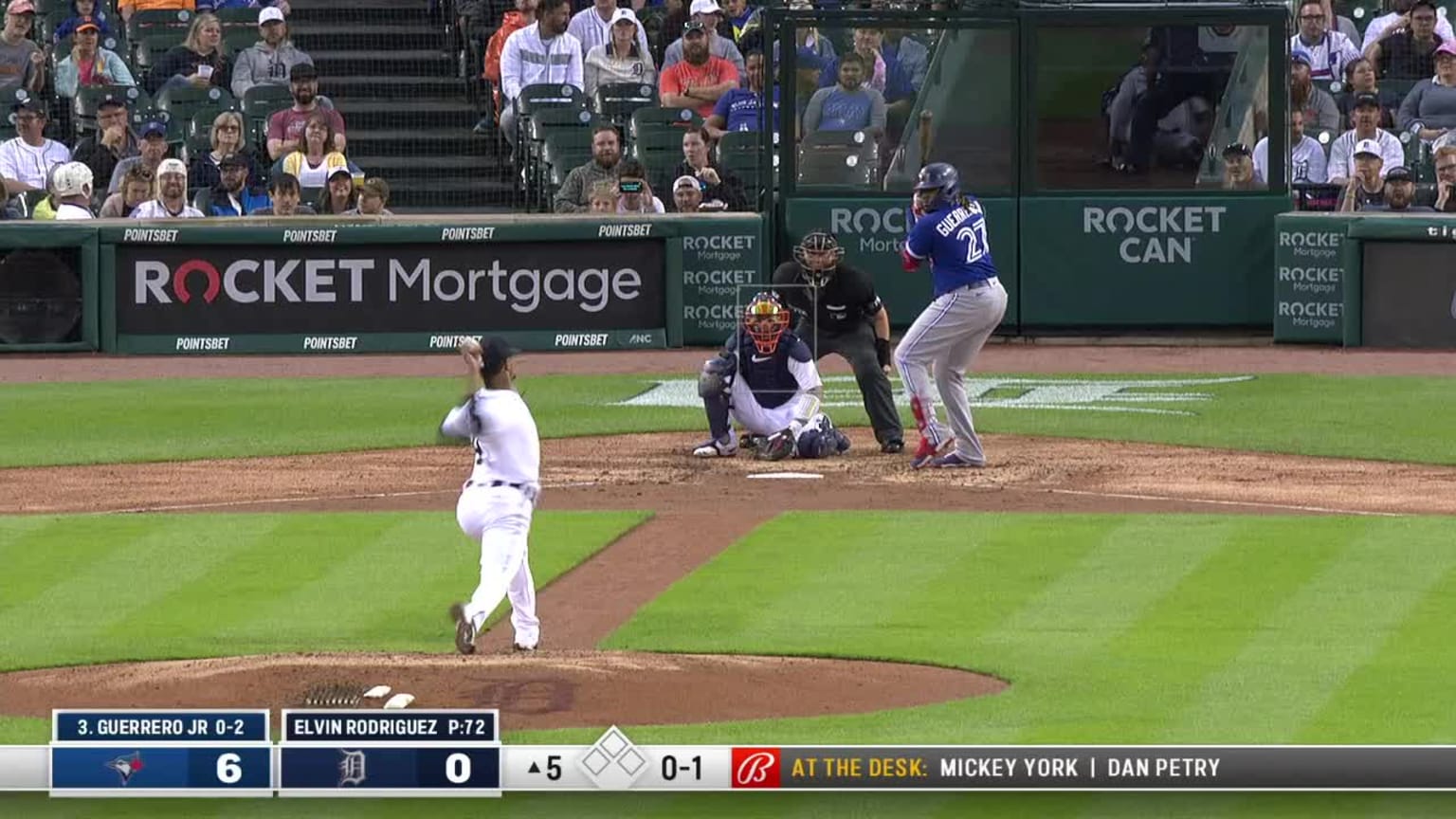 Elvin Rodriguez Ball to Vladimir Guerrero | 06/10/2022 | Detroit Tigers