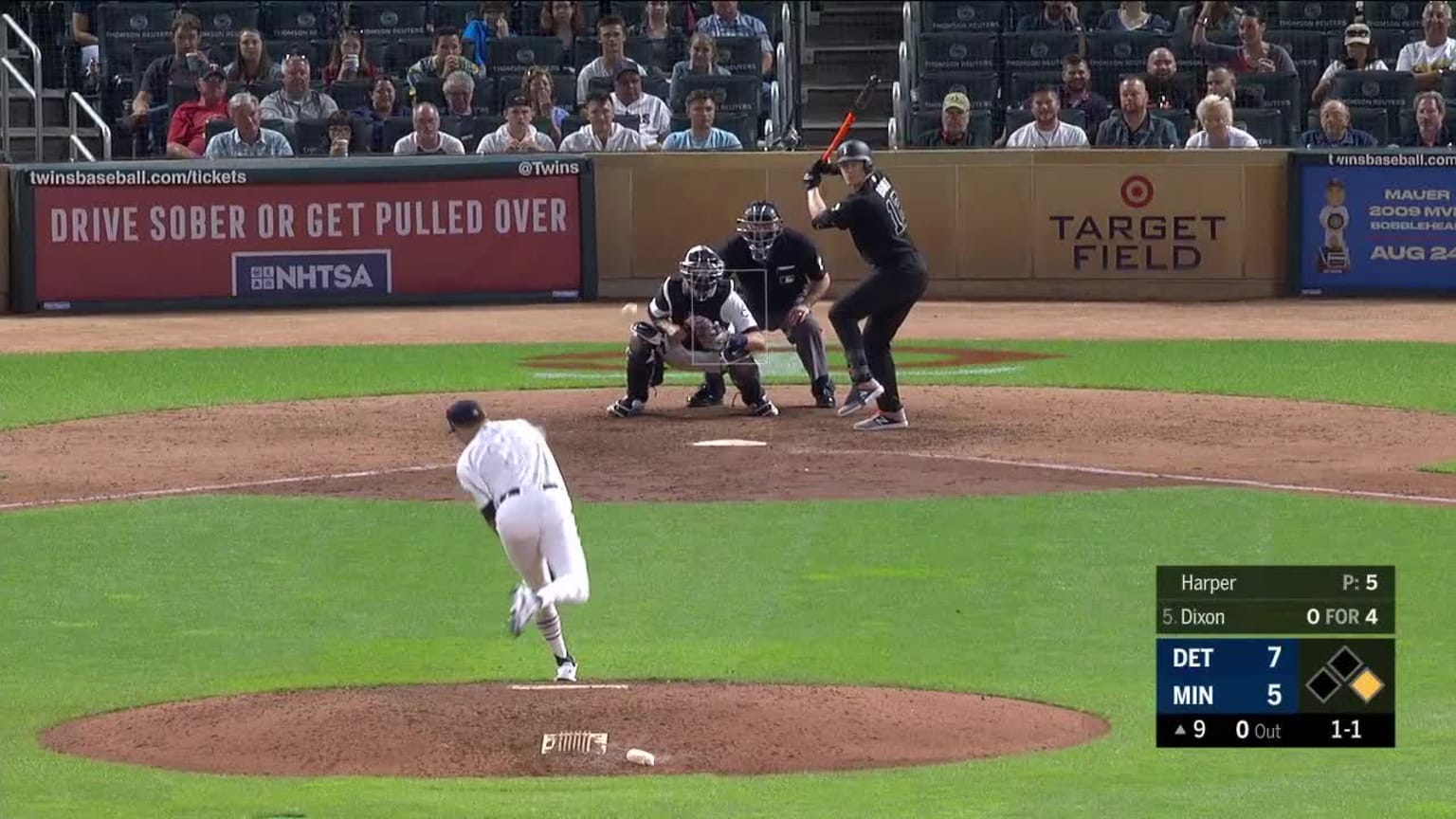 Brandon Dixon doubles (16) on a line drive to right fielder Marwin ...