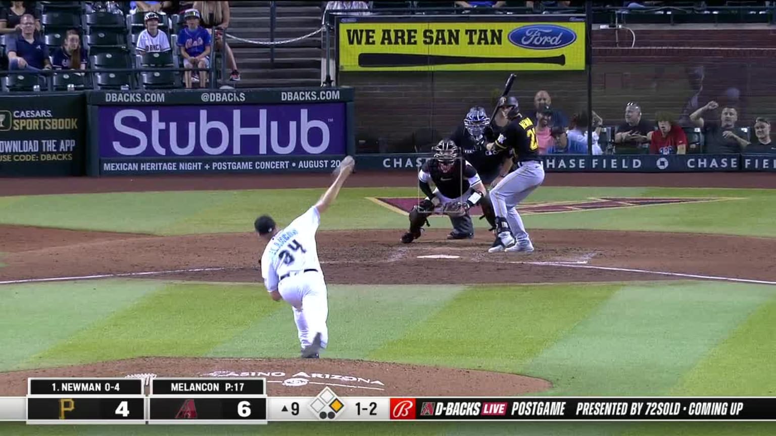 Kevin Newman lines out to right fielder Daulton Varsho. | 08/09/2022 ...