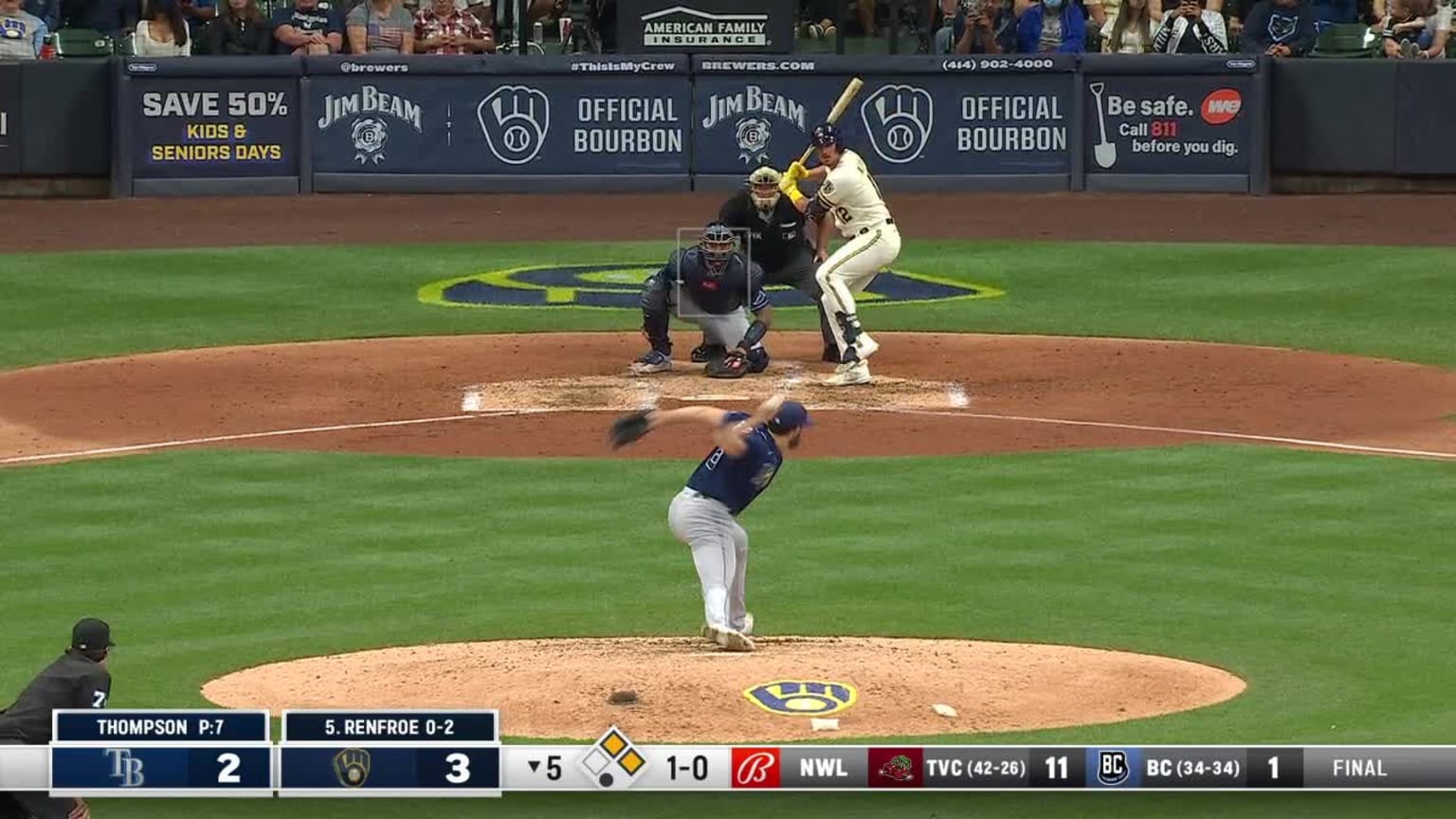 Ryan Thompson Foul to Hunter Renfroe | 08/09/2022 | MLB.com