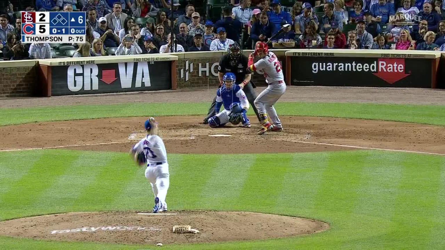 Nolan Arenado flies out to right fielder Clint Frazier. | 06/02/2022 ...