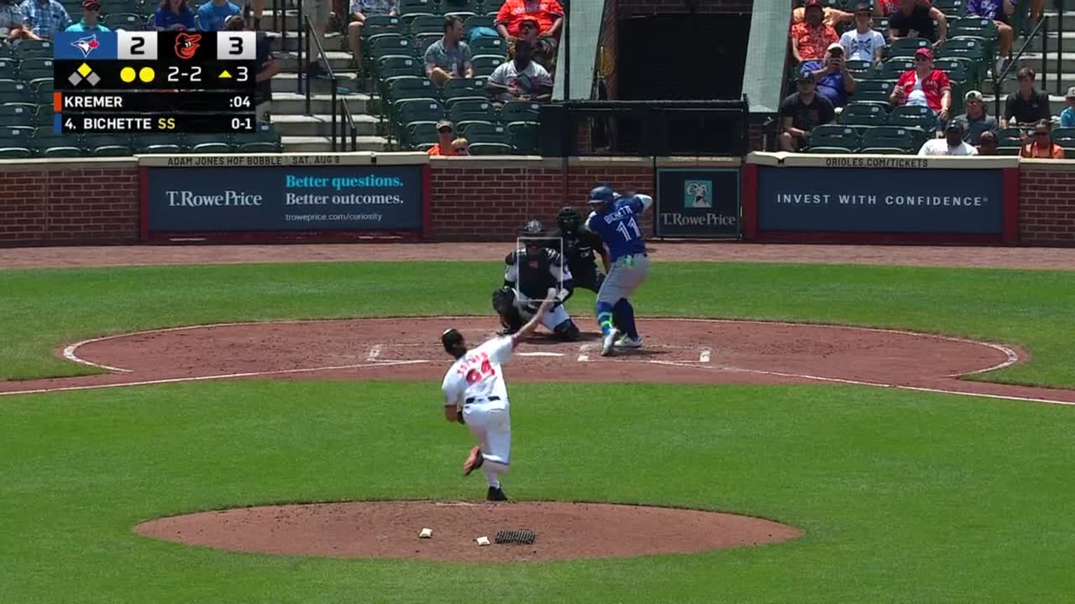 Bo Bichette grounds out, second baseman Jackson Holliday to first ...