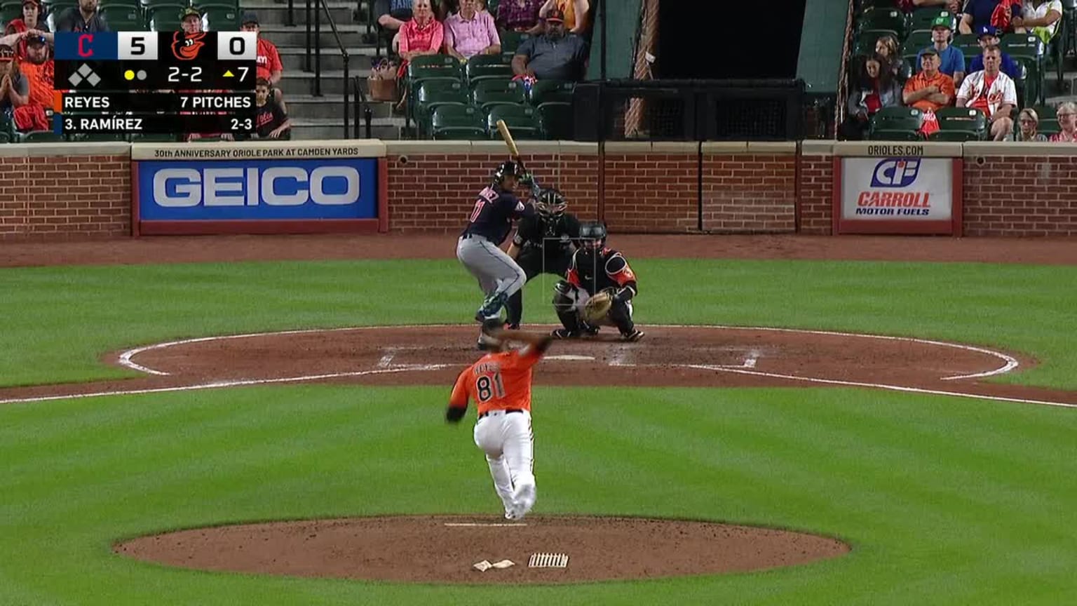 Denyi Reyes Foul to Jose Ramirez | 06/03/2022 | Boston Red Sox