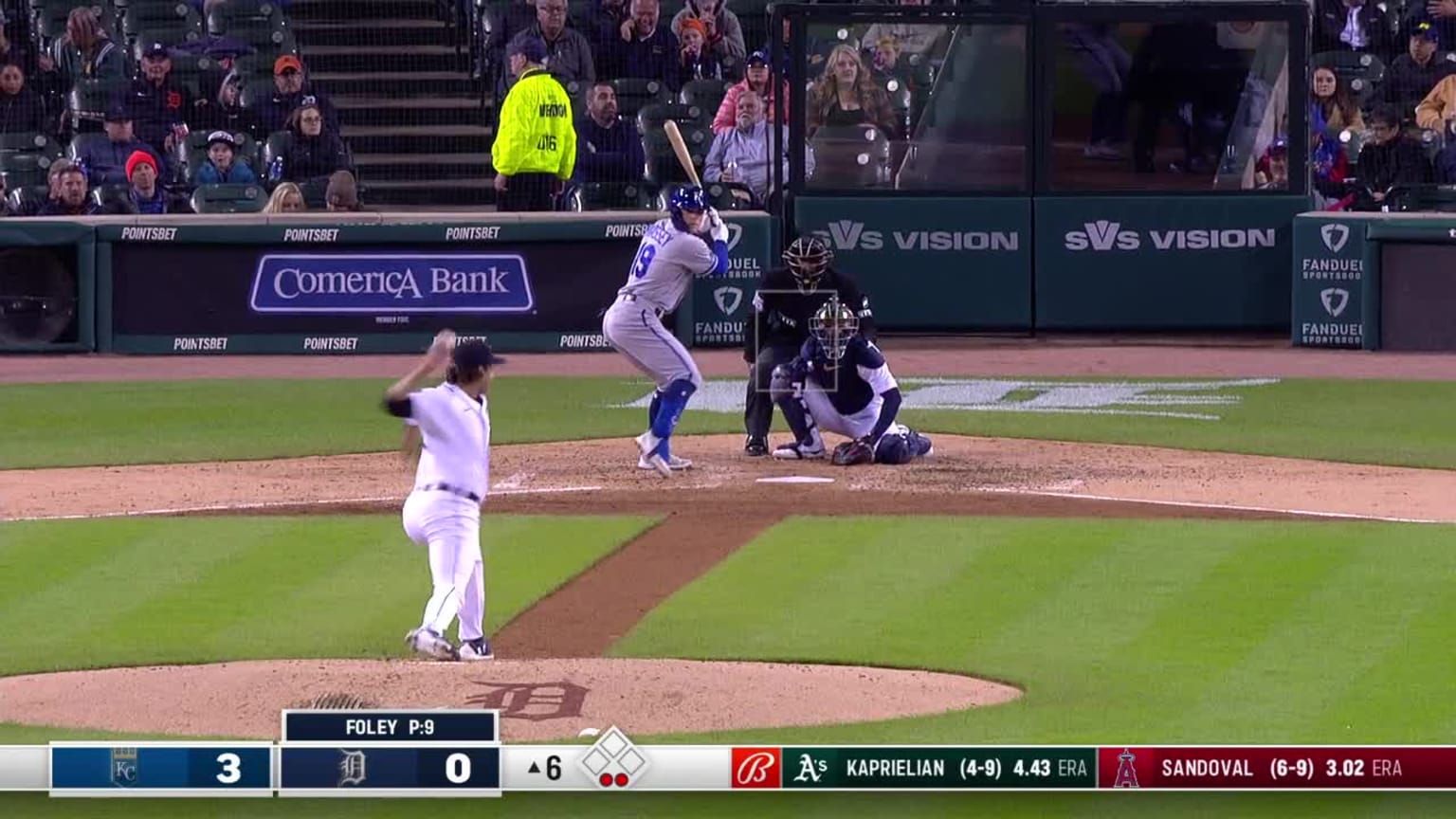 Michael Massey doubles (9) on a fly ball to left fielder Akil Baddoo ...