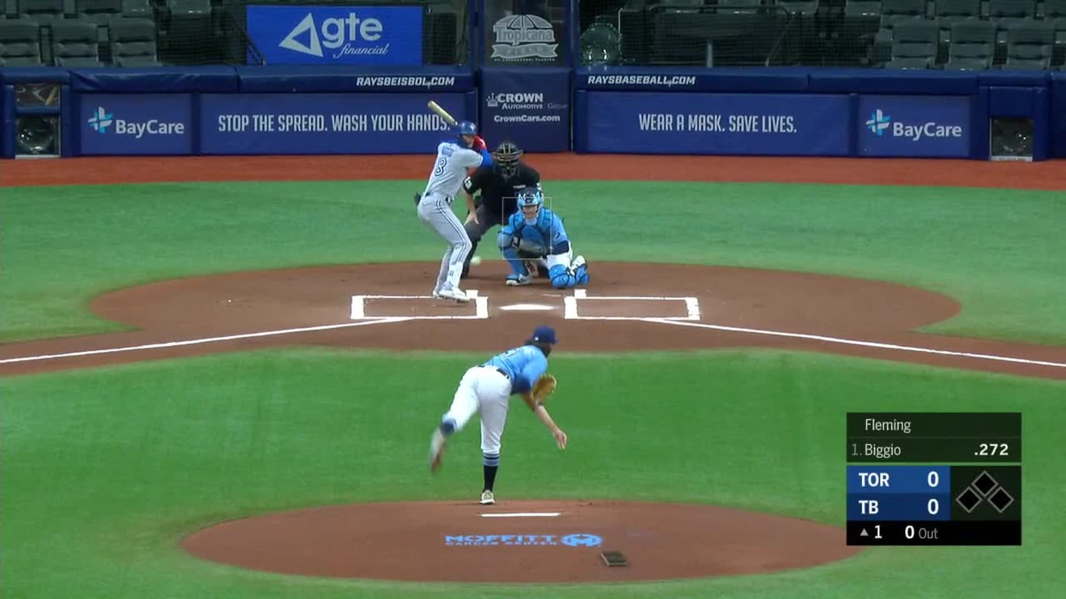 Josh Fleming Called Strike to Cavan Biggio | 08/23/2020 | Tampa Bay Rays