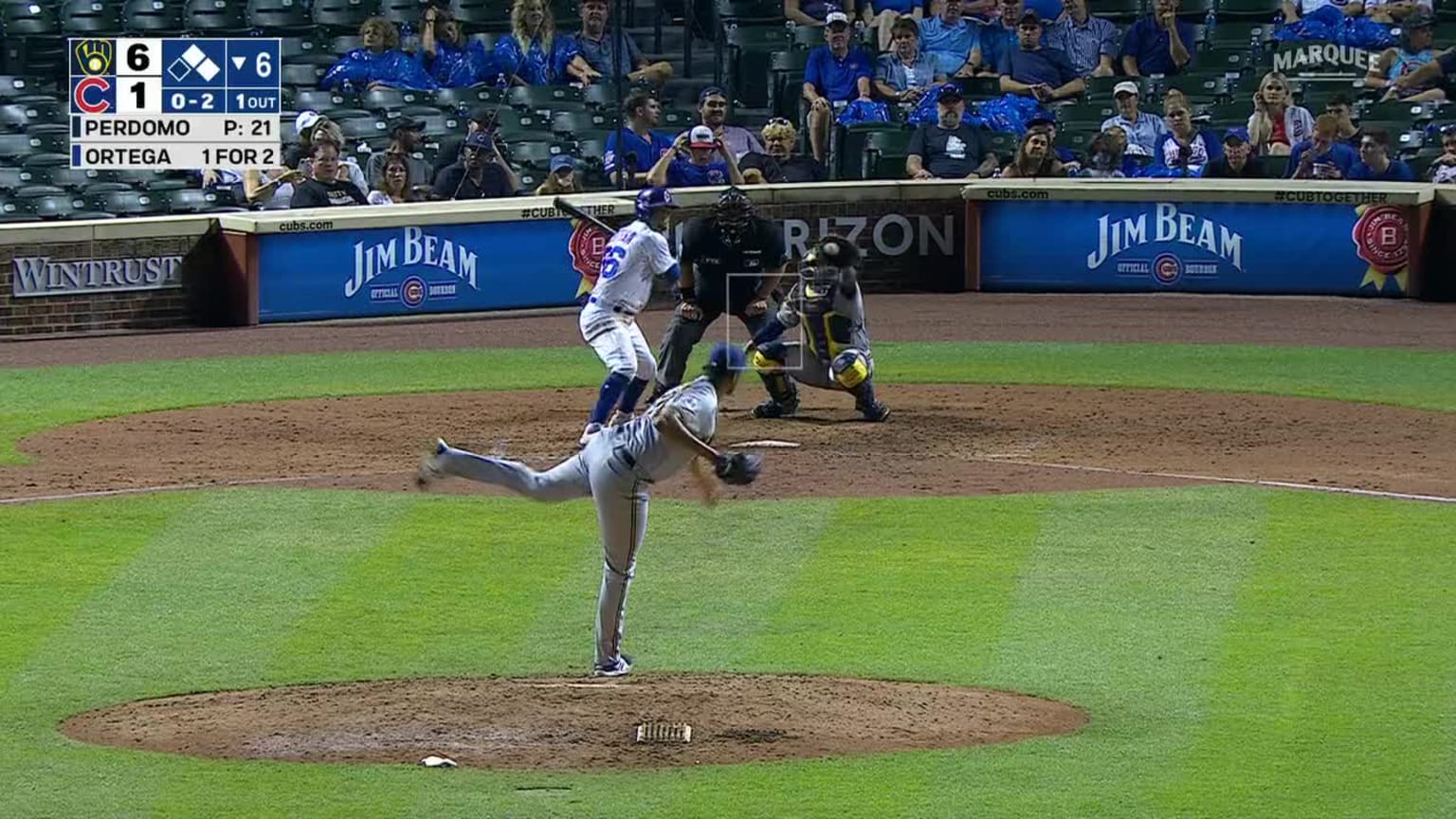 Angel Perdomo Ball to Rafael Ortega | 08/10/2021 | Los Angeles Angels