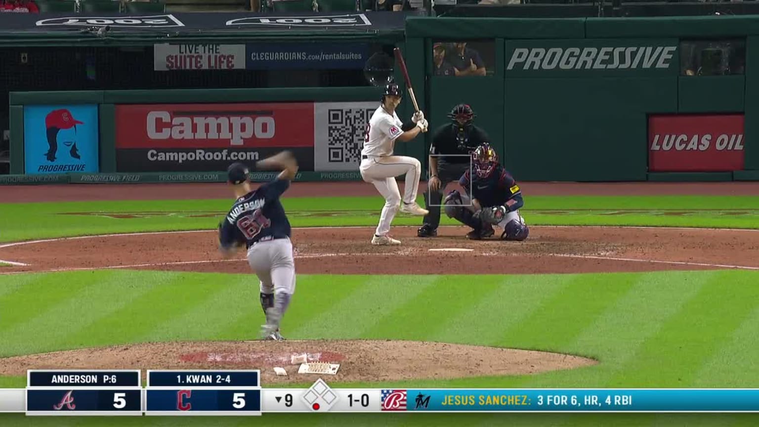 Steven Kwan lines out to left fielder Eddie Rosario. | 07/04/2023 | MLB.com