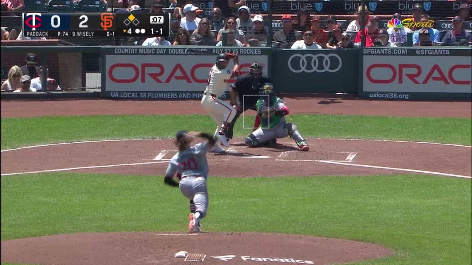 Brett Wisely grounds out, second baseman Brooks Lee to first baseman Carlos Santana. | 07/14 ...