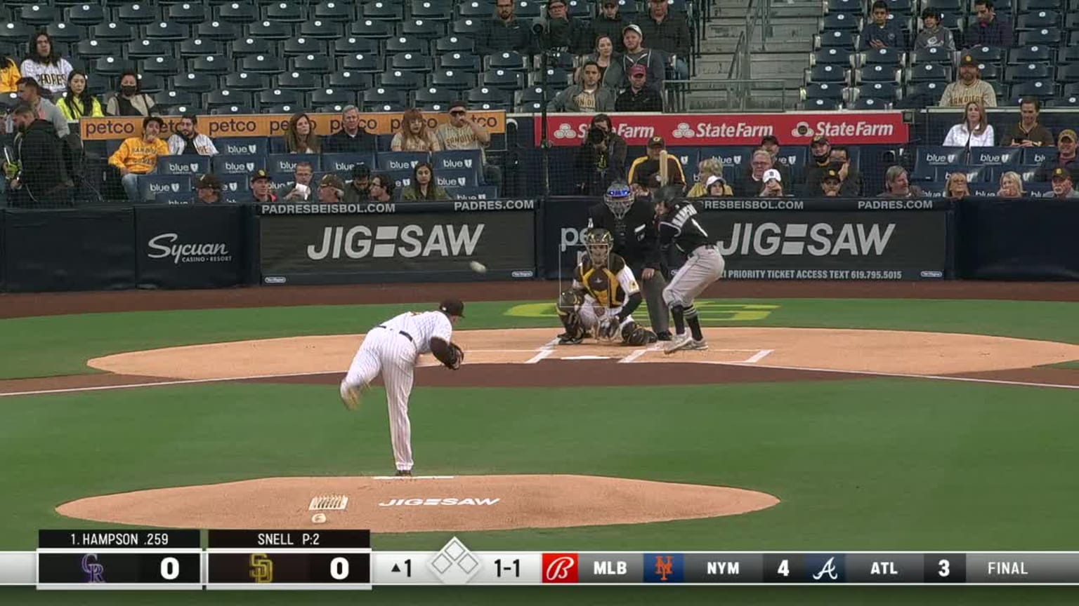 Blake Snell Ball to Garrett Hampson | 05/18/2021 | New York Mets