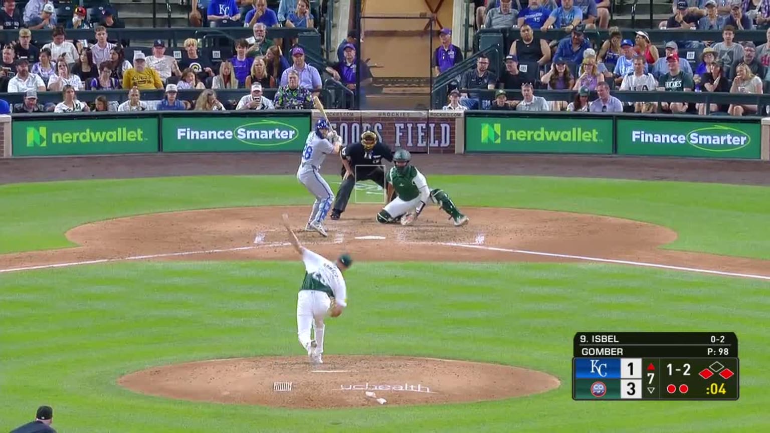 Kyle Isbel flies out to center fielder Brenton Doyle. | 07/06/2024 ...