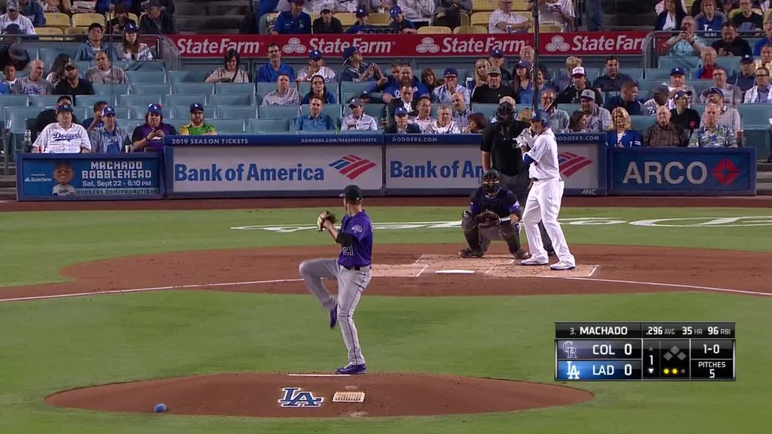 Kyle Freeland Ball to Manny Machado | 09/18/2018 | MLB.com