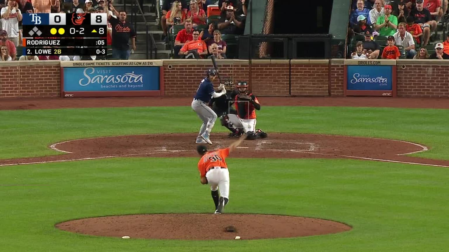 Grayson Rodriguez Foul to Brandon Lowe | 09/16/2023 | MLB.com