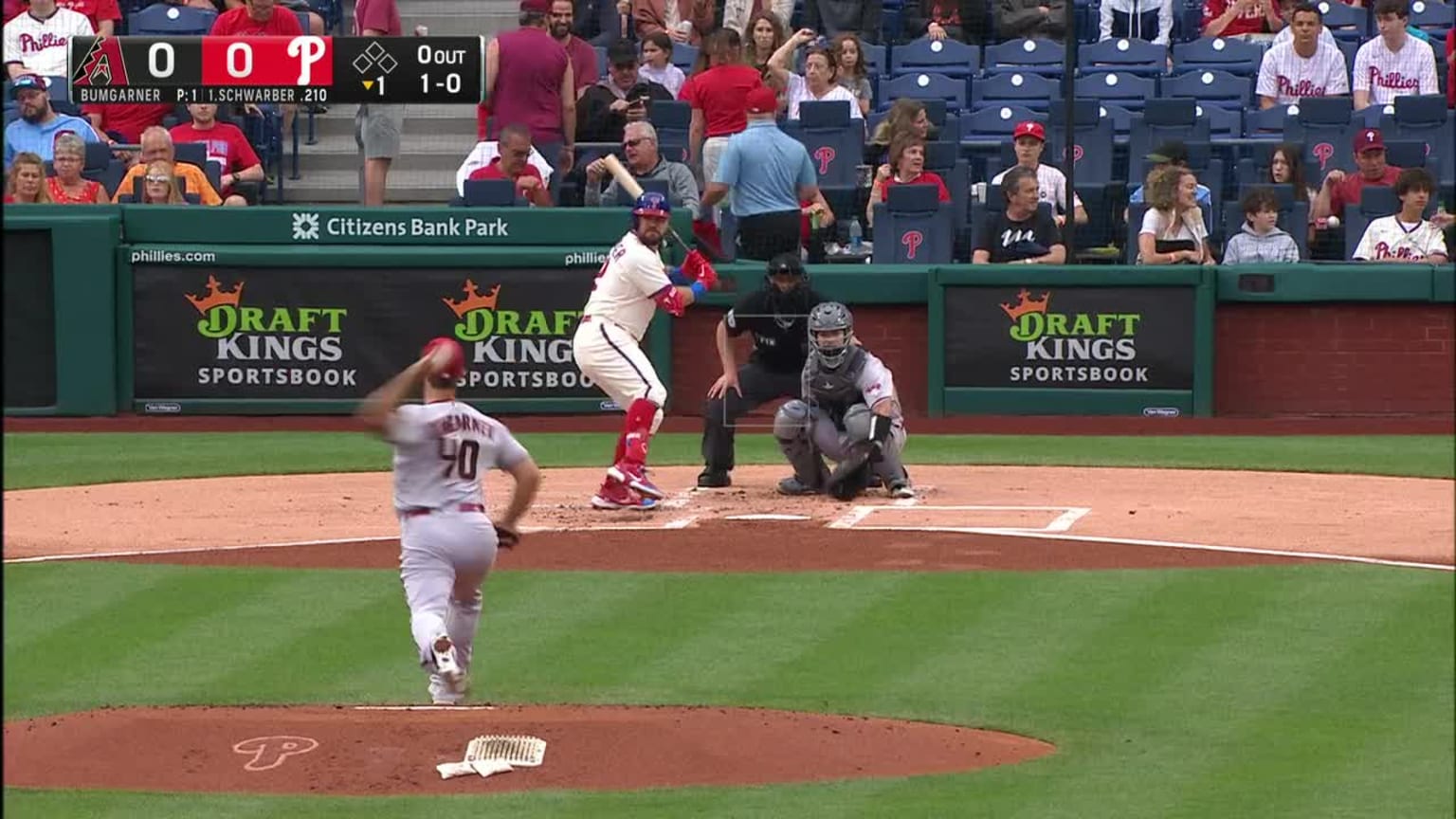 Madison Bumgarner Ball to Kyle Schwarber | 06/11/2022 | New York Yankees