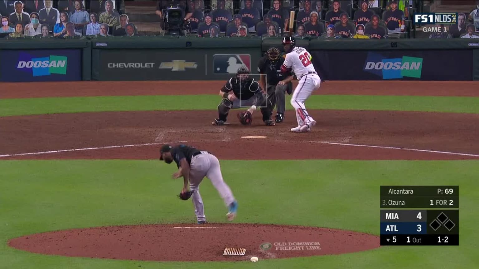 Sandy Alcantara Ball to Marcell Ozuna | 10/06/2020 | Houston Astros