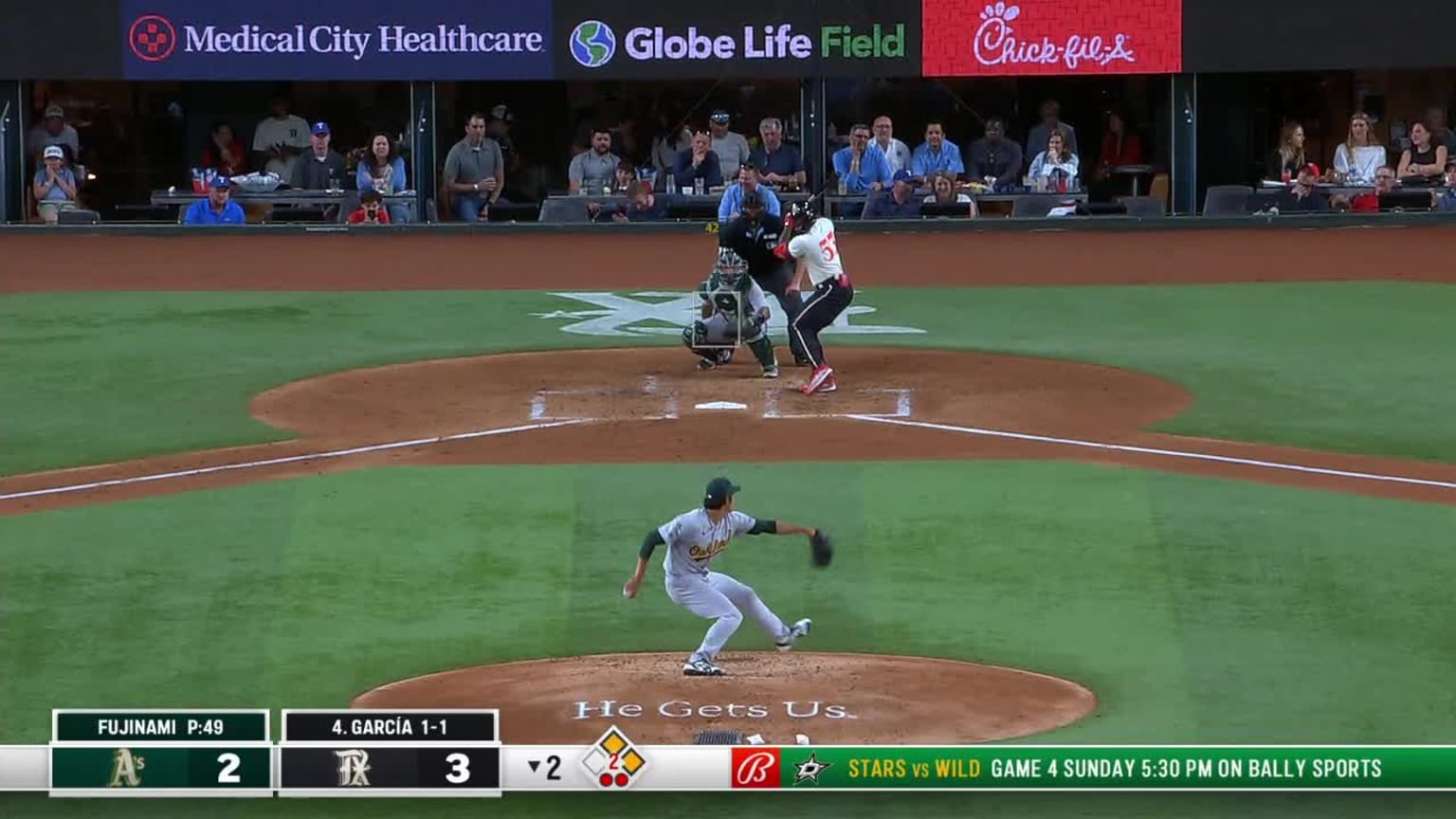 Adolis Garcia hit by pitch. Marcus Semien to 3rd. Travis Jankowski to ...