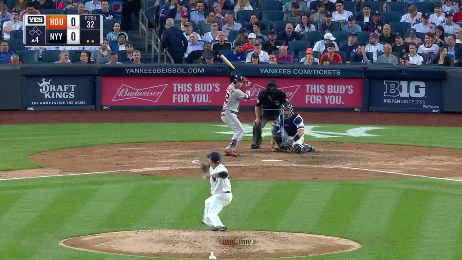 Josh Reddick flies out to left fielder Cameron Maybin. | 06/20/2019 ...