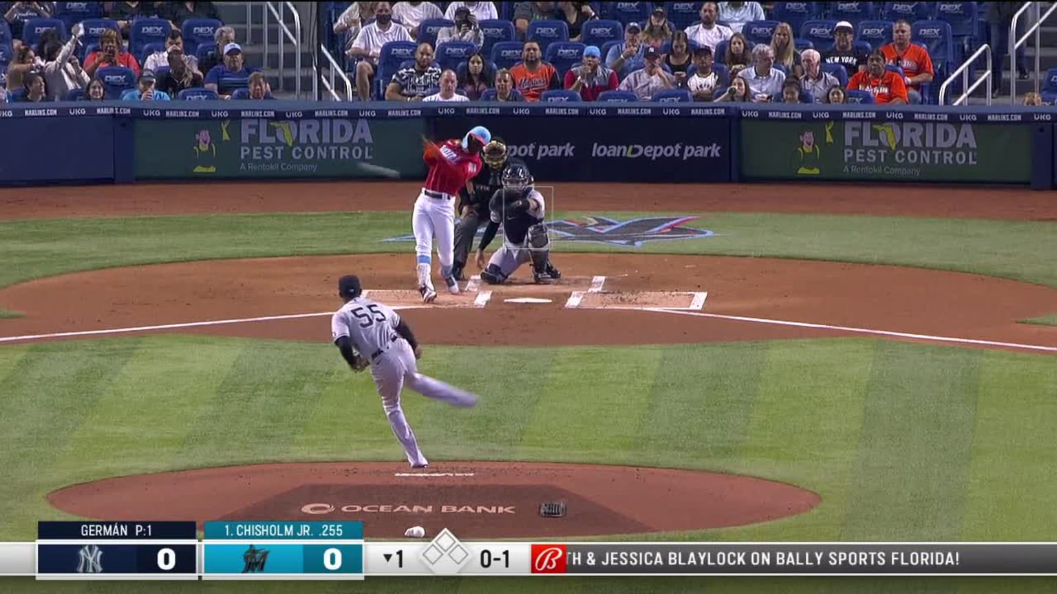 Jazz Chisholm Jr. grounds out, second baseman Rougned Odor to first ...