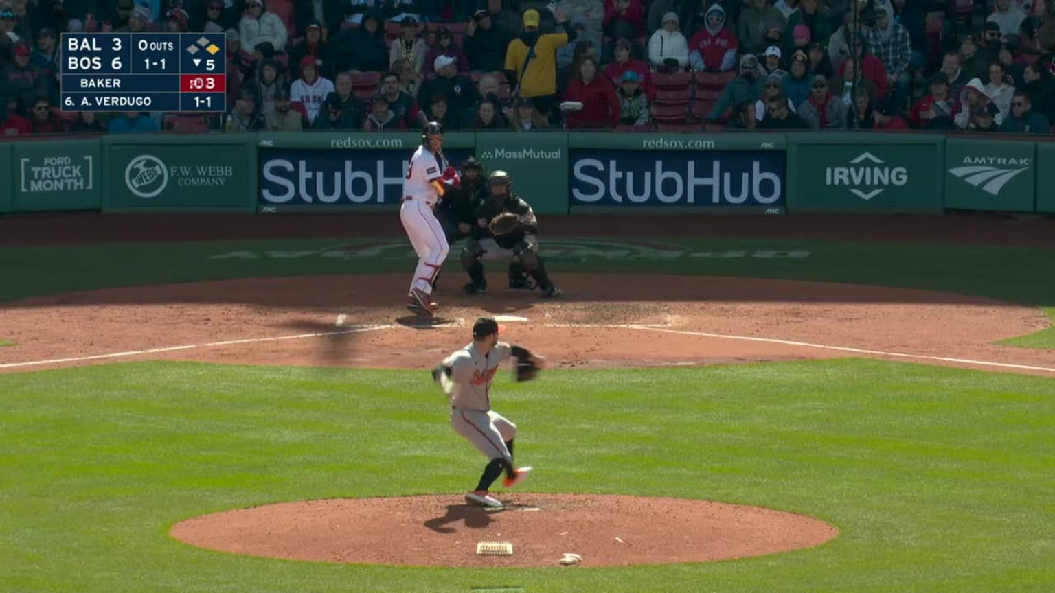 Alex Verdugo reaches on a fielding error by shortstop Gunnar Henderson ...