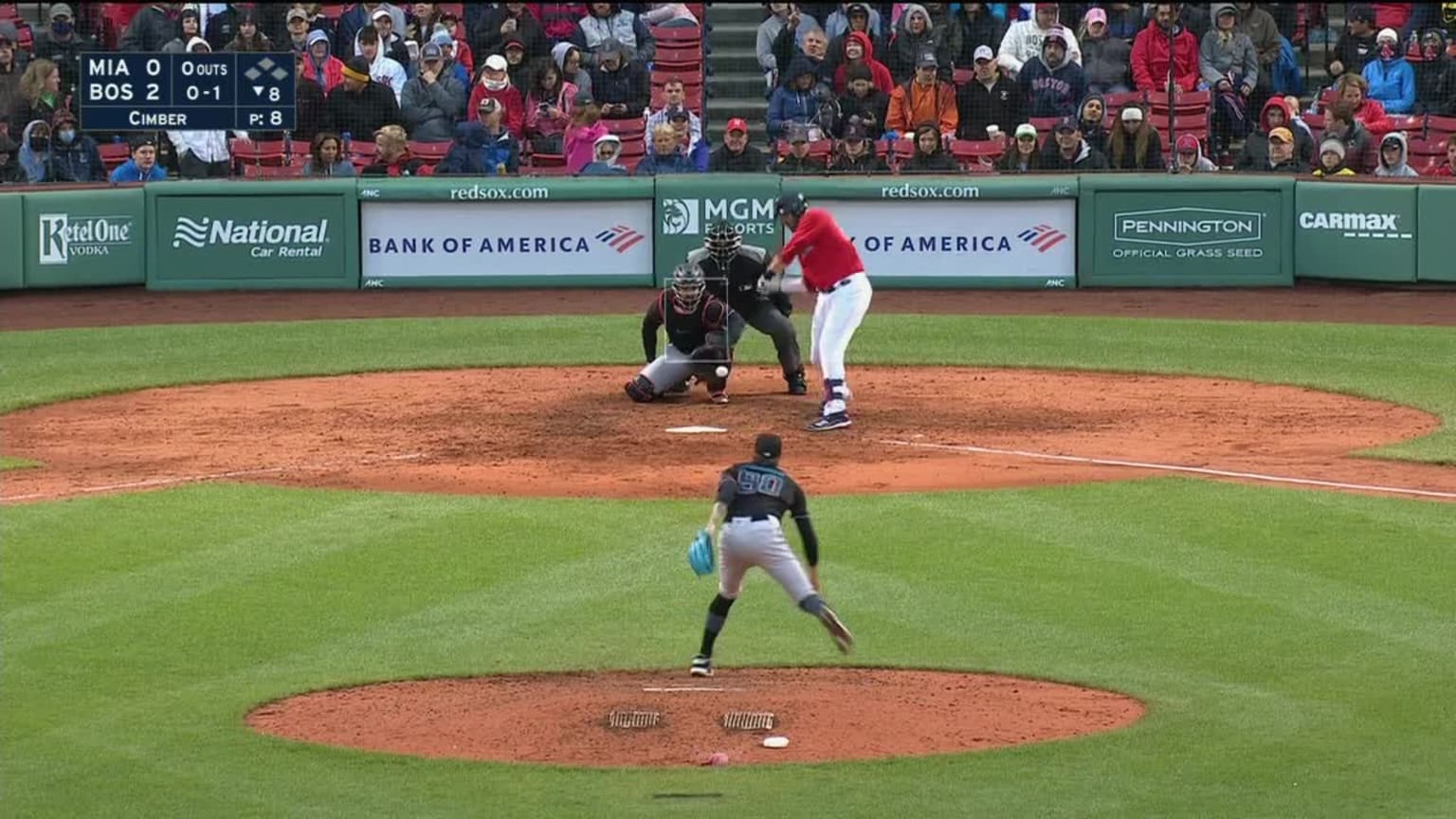 J.D. Martinez grounds out sharply, pitcher Adam Cimber to first baseman ...