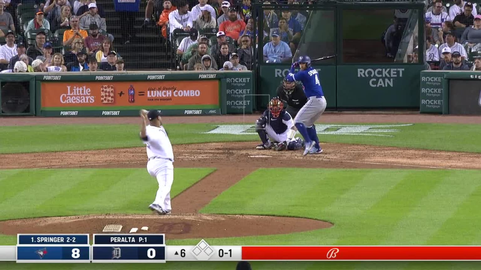 George Springer doubles (10) on a fly ball to left fielder Robbie ...